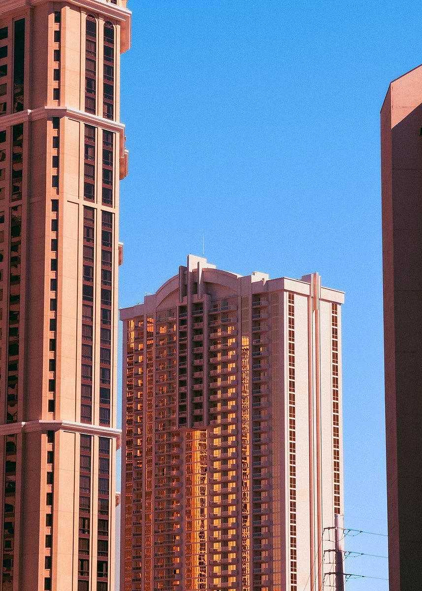 'Cityscape with Tall Buildings' Poster, picture, metal print, paint by ...