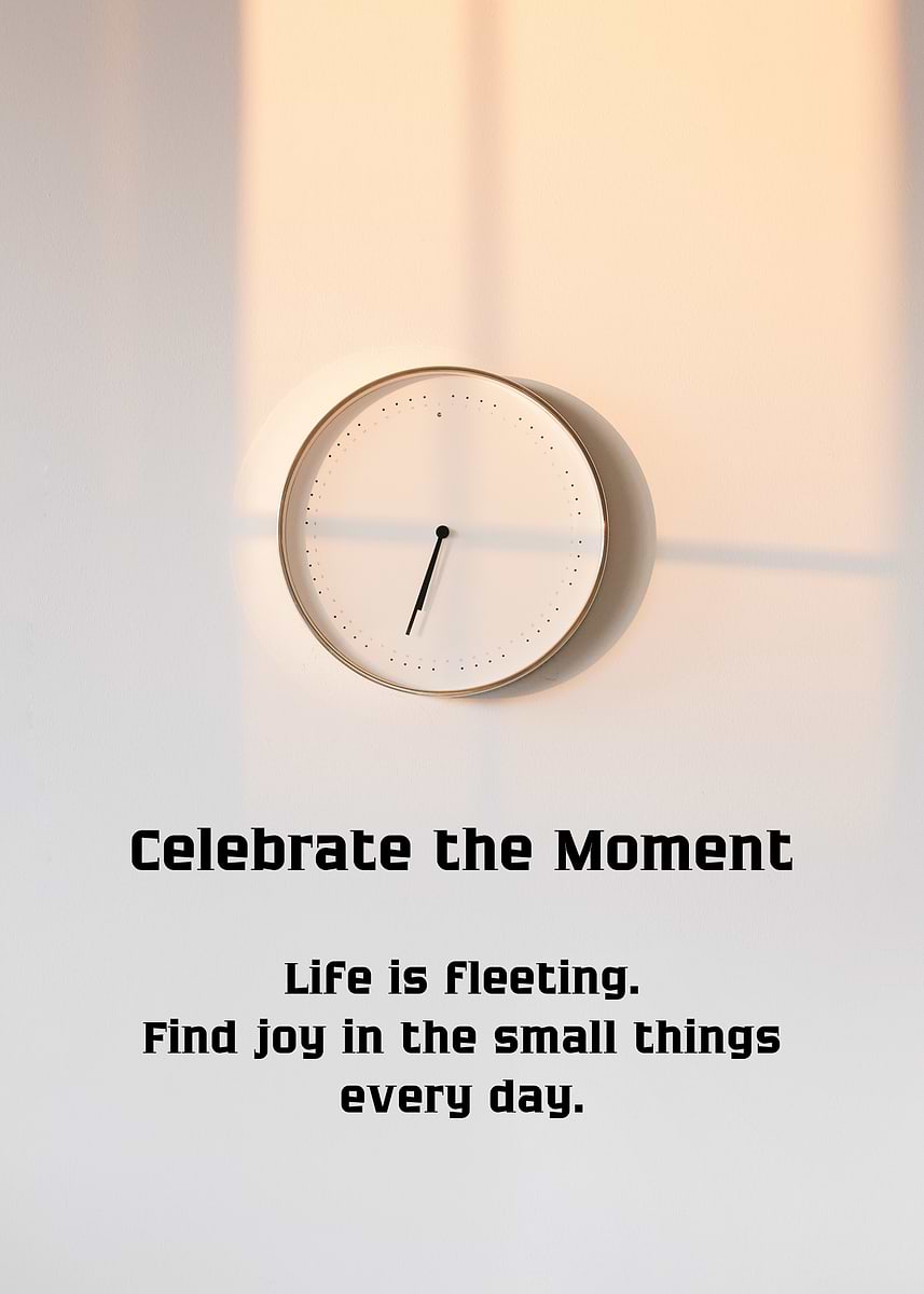 'Clock Wall Decor with Quote' Poster, picture, metal print, paint by ...