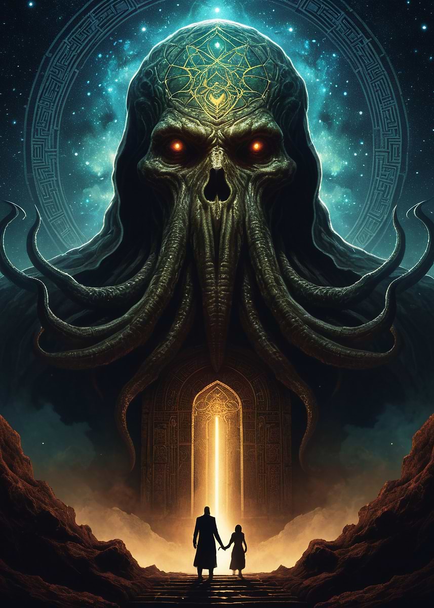 'Cthulhu Gate' Poster, picture, metal print, paint by Catluri | Displate
