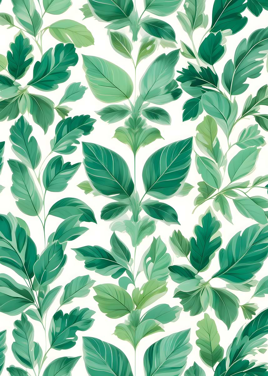 'Lush Green Foliage Pattern' Poster, picture, metal print, paint by ...