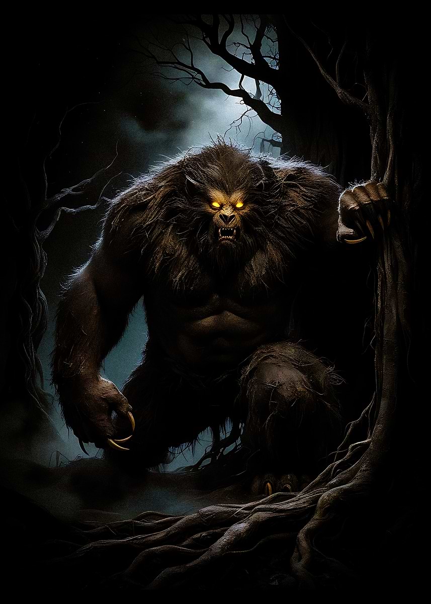 'Werewolf in the Woods' Poster, picture, metal print, paint by ANDRE ...
