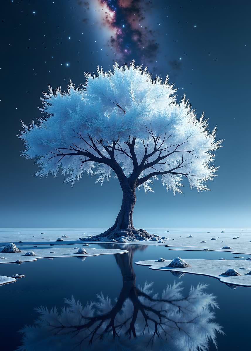'The Frozen Nebula Tree' Poster, picture, metal print, paint by ...