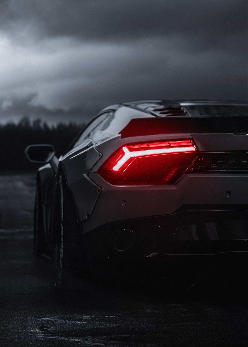 'Lamborghini Rear Lights' Poster, picture, metal print, paint by CARS ...