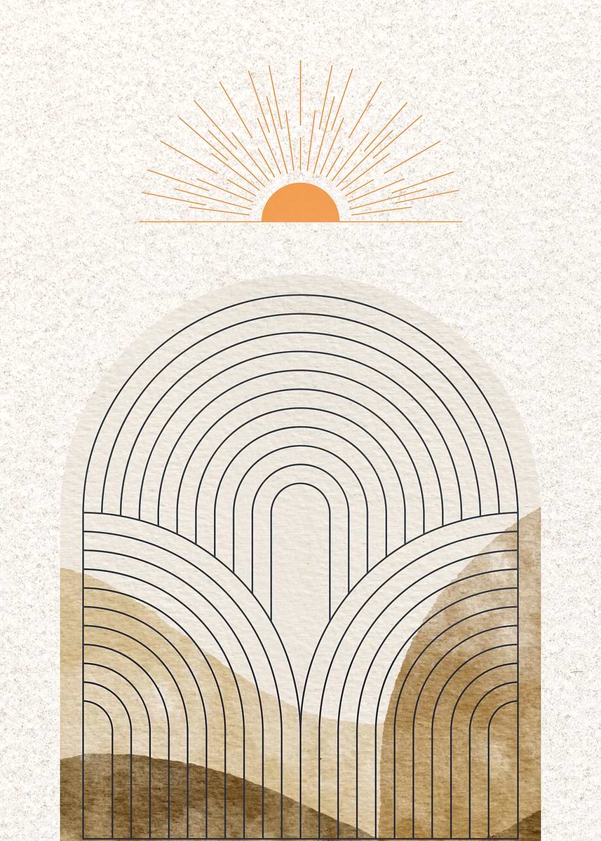 'Abstract Arch with Sun' Poster, picture, metal print, paint by Wisnu ...