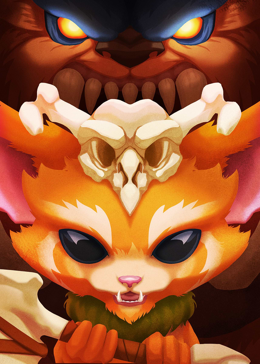 'Gnar' Poster, picture, metal print, paint by League of Legends | Displate