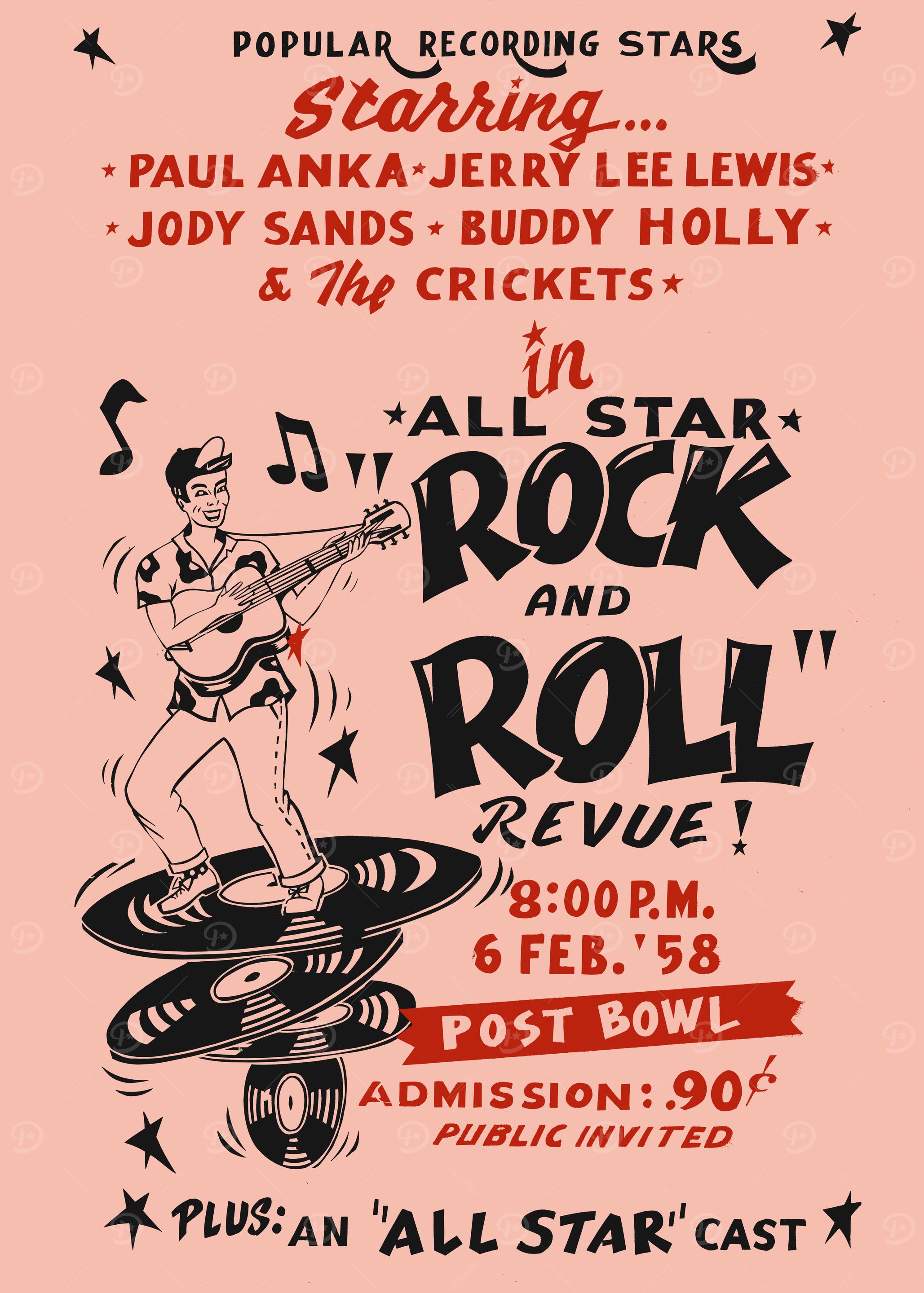 'Rock and Roll Revue Poster' Poster, picture, metal print, paint by ...