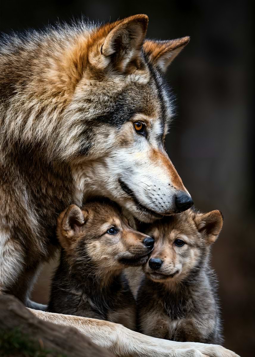 'Wolf Family Portrait' Poster, picture, metal print, paint by ...