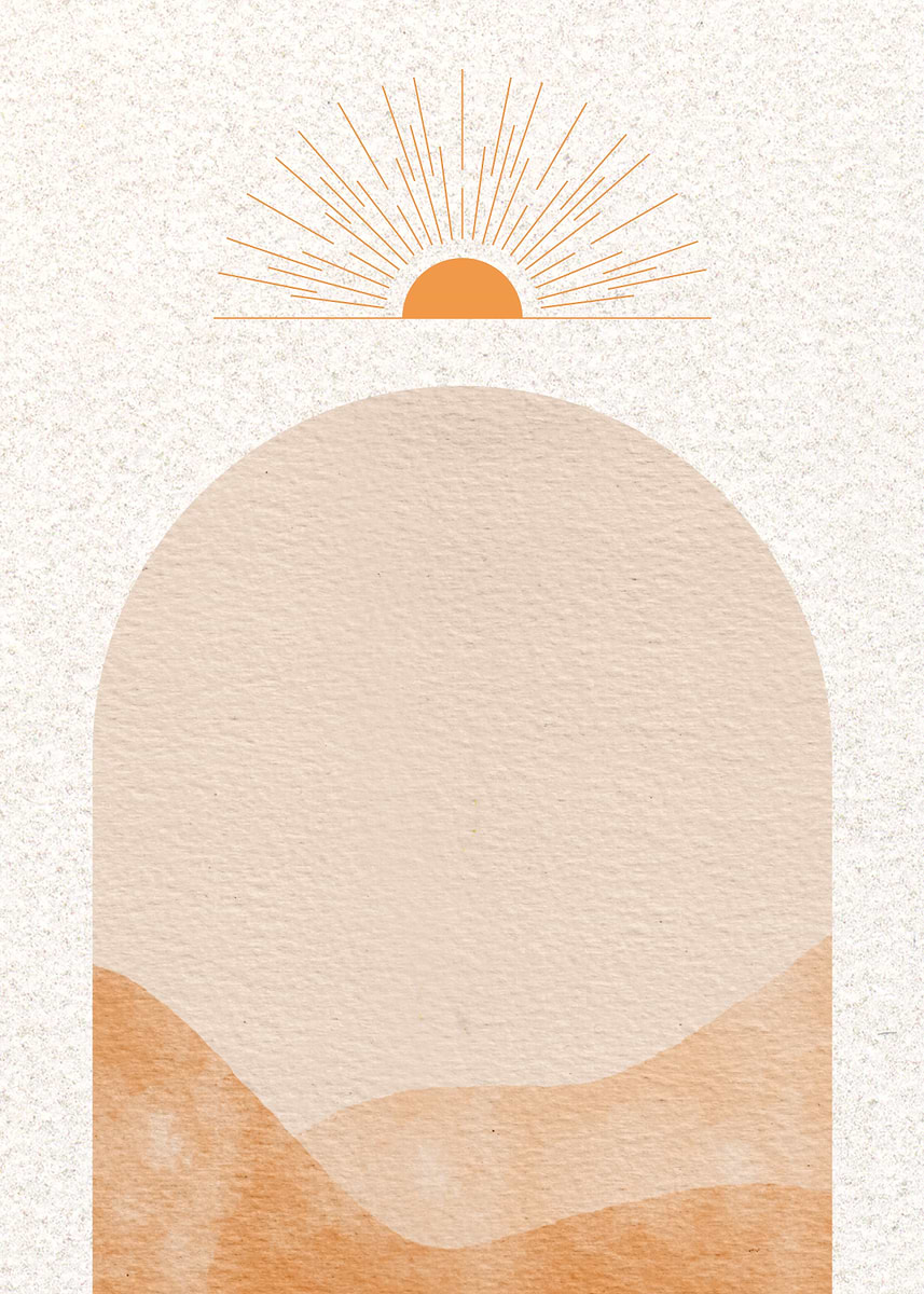 'Abstract Sun & Hills' Poster, picture, metal print, paint by Wisnu ...