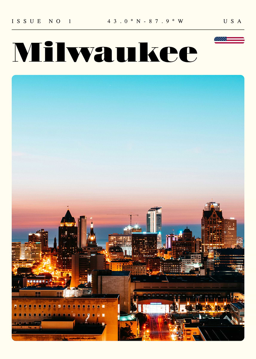 'Milwaukee Wisconsin Travel Art Poster' Poster, picture, metal print ...