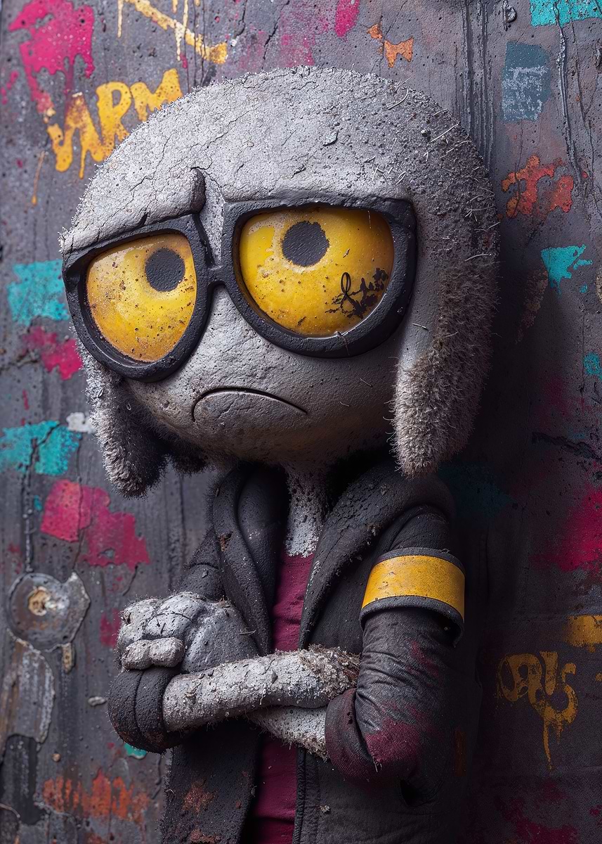 'Grungy Cartoon Character' Poster, picture, metal print, paint by ...