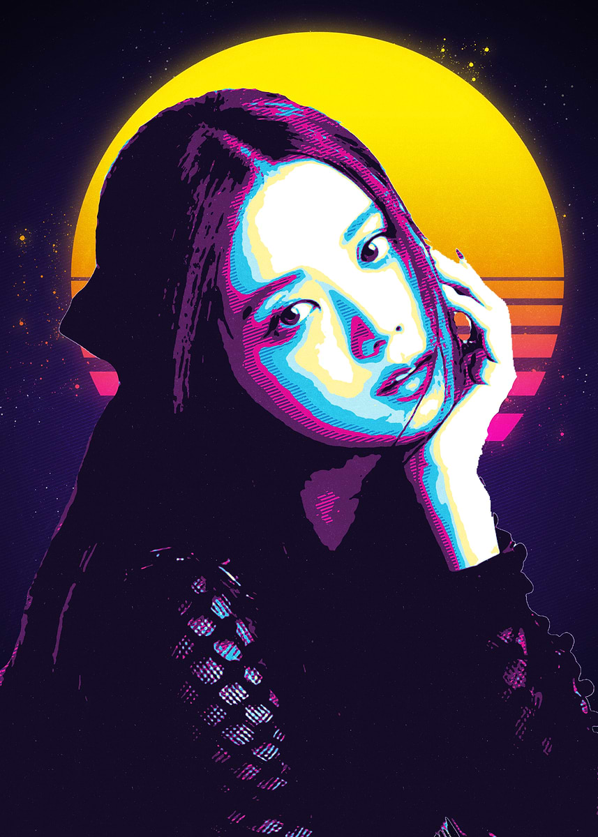'Jisoo Blackpink Retro Pop Art Portrait' Poster, picture, metal print ...