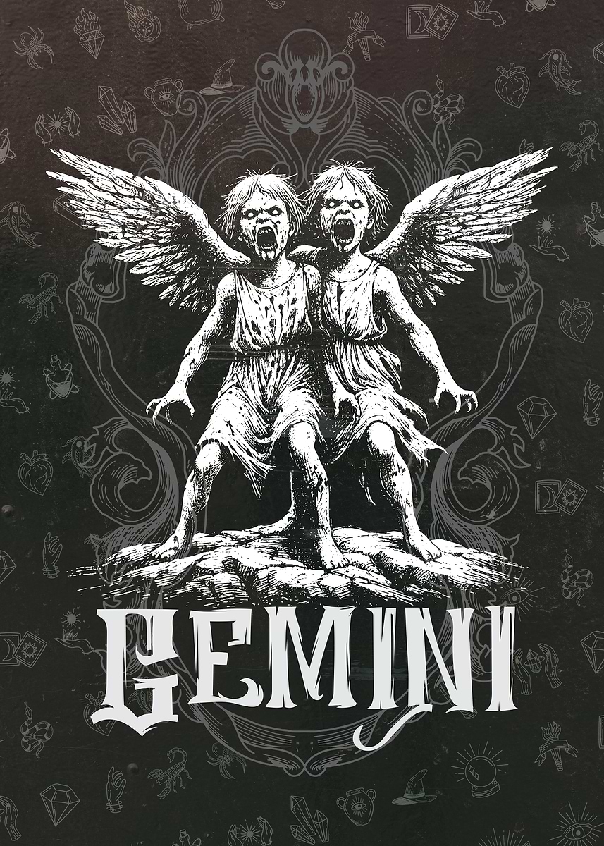 'Gemini Angel Illustration' Poster, picture, metal print, paint by ...