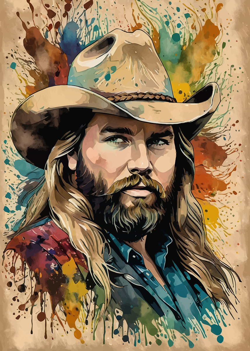 'Chris Stapleton Vintage Watercolor' Poster, picture, metal print ...
