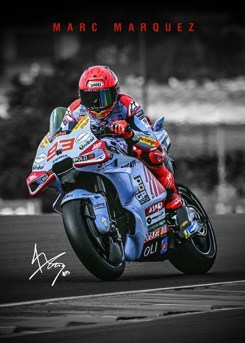 'Marc Marquez MotoGP' Poster, picture, metal print, paint by HKStore ...