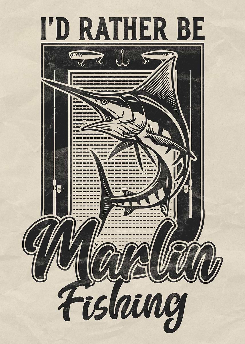 'Marlin Fishing Design' Poster, picture, metal print, paint by Jon ...