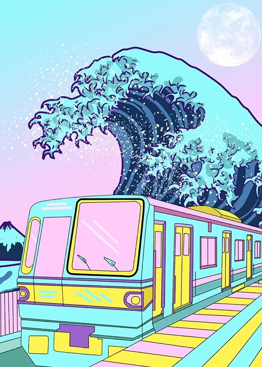 'Wave Train' Poster, picture, metal print, paint by 9874 | Displate