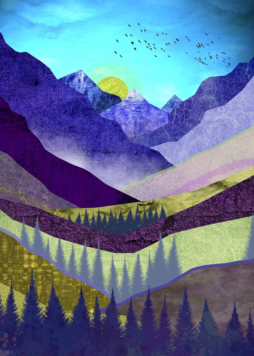 'Purple Mountains Majesty' Poster, picture, metal print, paint by ...