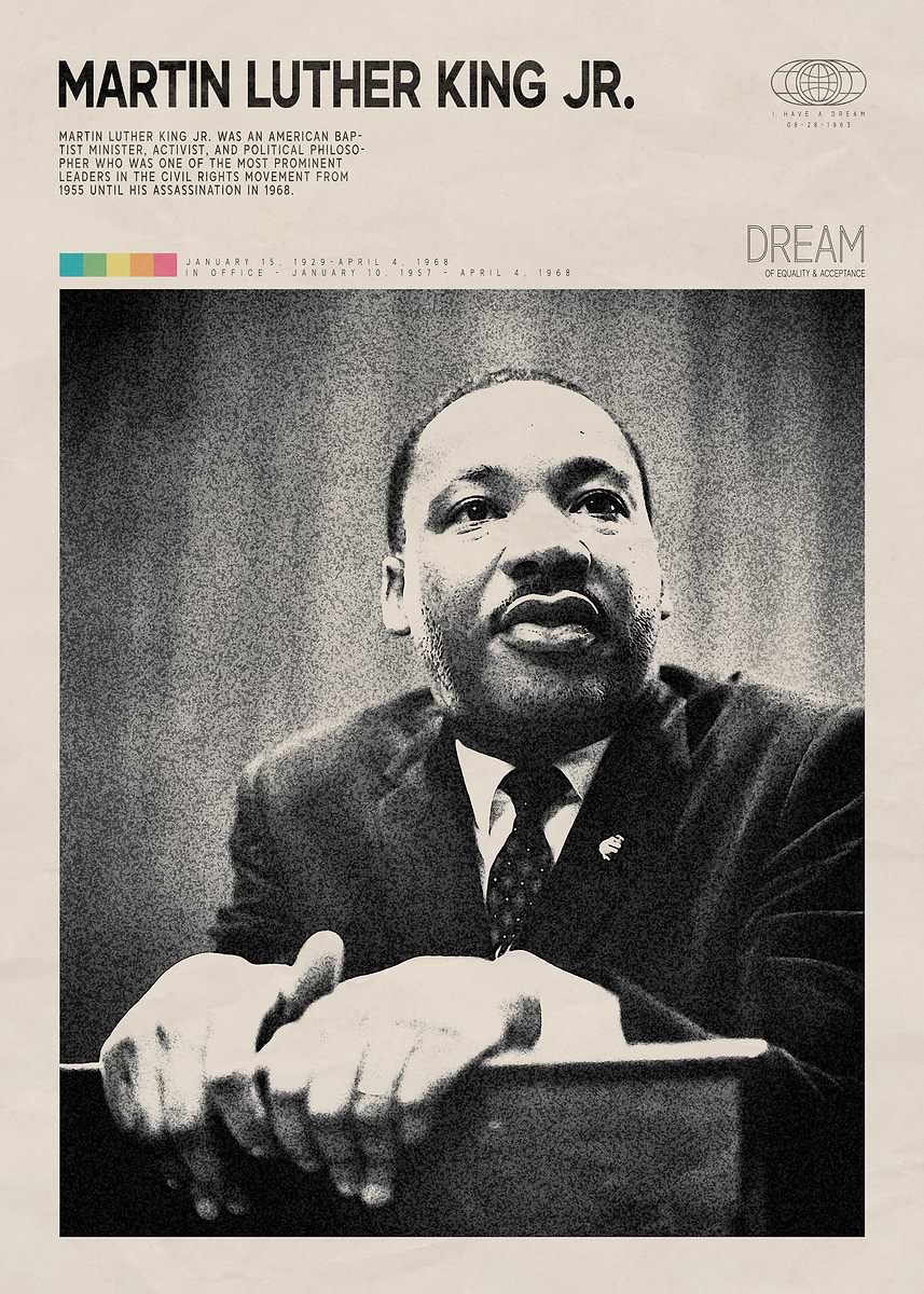 'Martin Luther King Jr. Vintage' Poster, picture, metal print, paint by ...