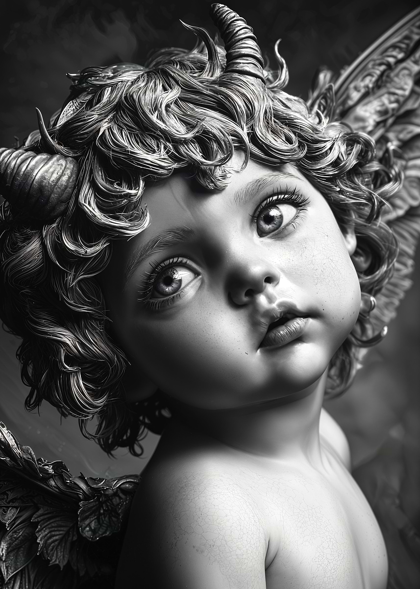 'Angel with Horns' Poster, picture, metal print, paint by SuperNova ...