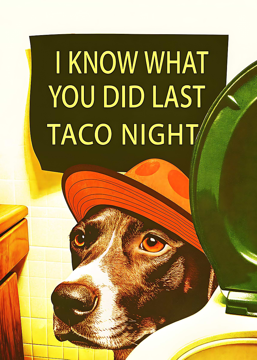 'Taco Night Dog' Poster, picture, metal print, paint by Art Concept ...