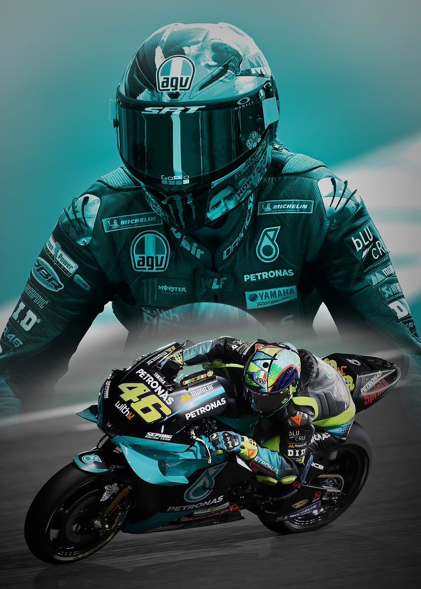 'MotoGP VR46' Poster, picture, metal print, paint by Magadire | Displate