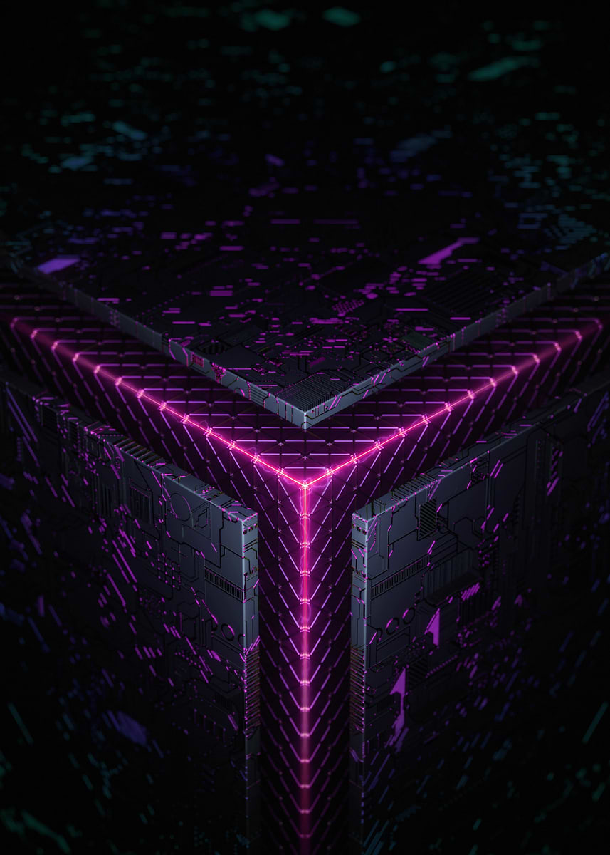 'Neon Geometric Abstract' Poster, picture, metal print, paint by Ericc ...