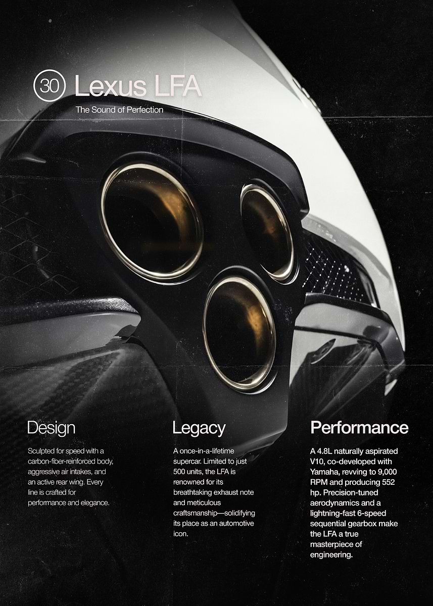 'Lexus LFA Exhaust' Poster, picture, metal print, paint by Aliigal ...