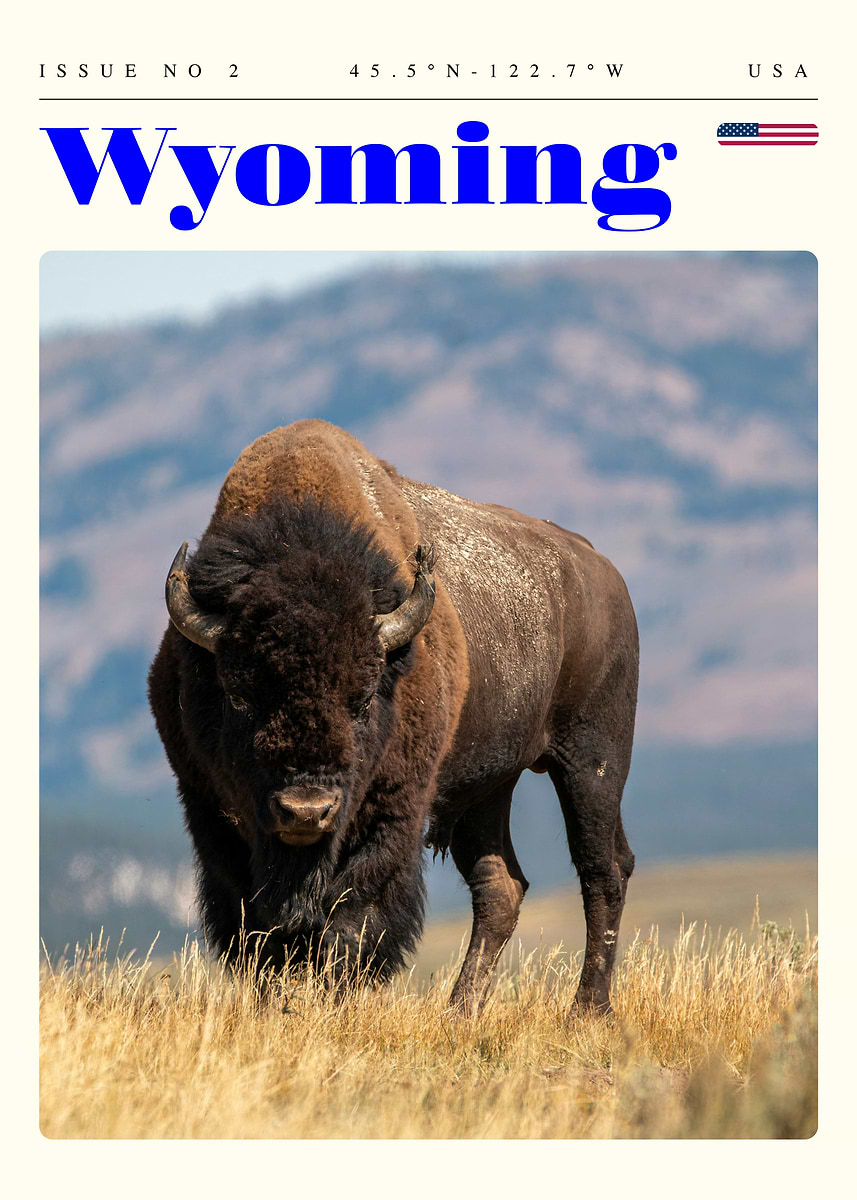 'Wyoming Travel Art Poster' Poster, picture, metal print, paint by Five ...