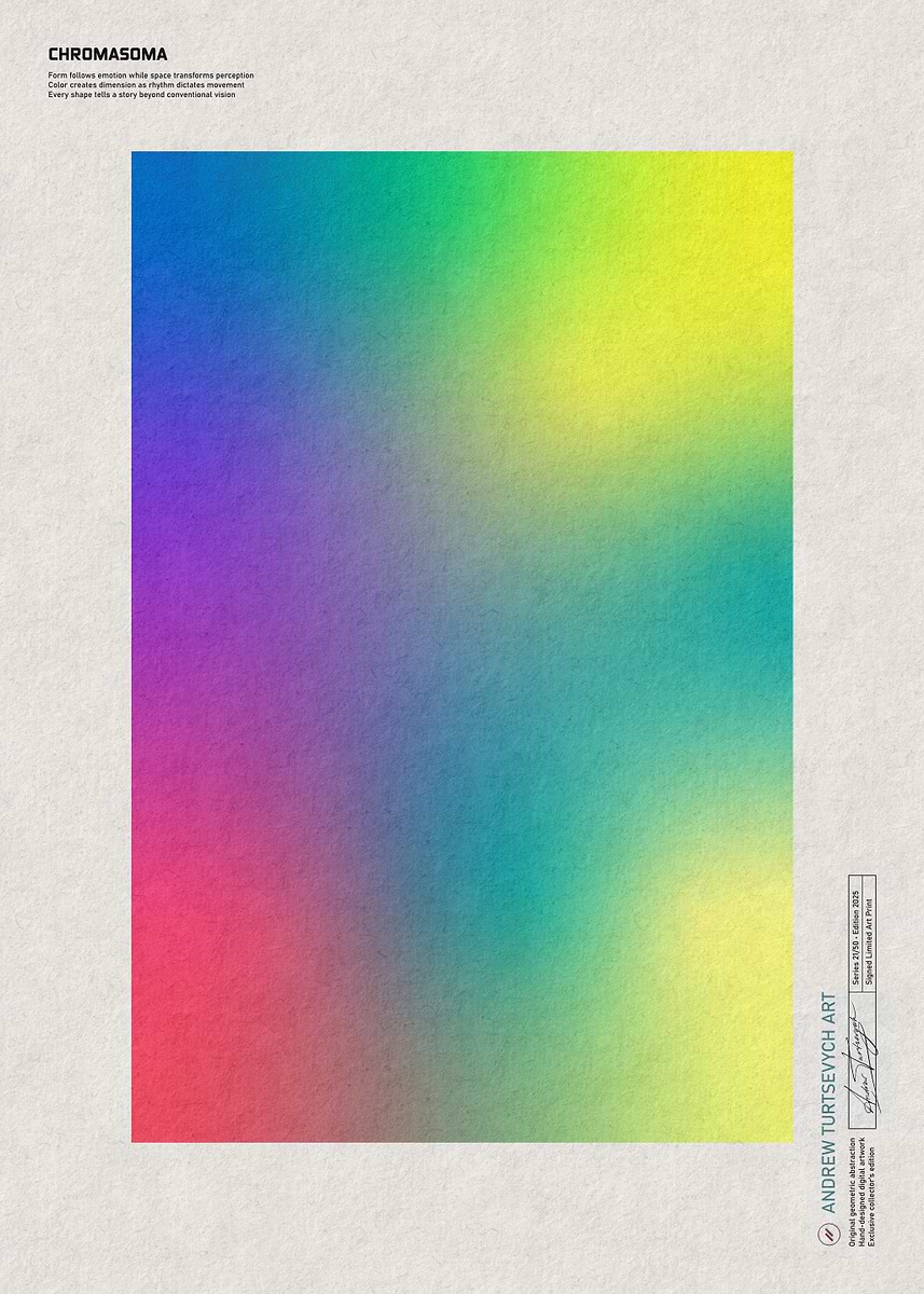 'Prismatic Flow' Poster, picture, metal print, paint by Andrew ...