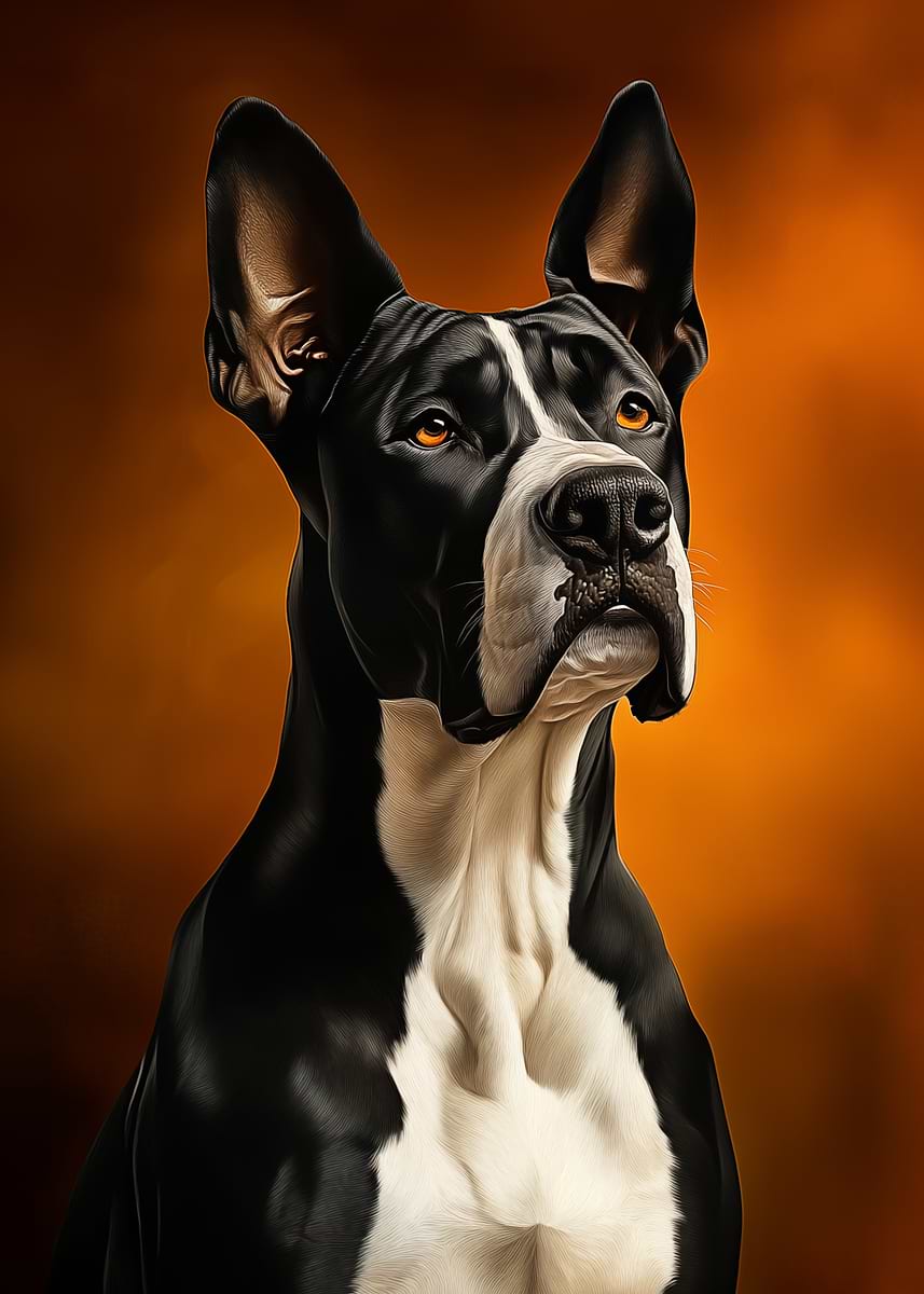 'Great Dane Portrait' Poster, picture, metal print, paint by PetsArt ...