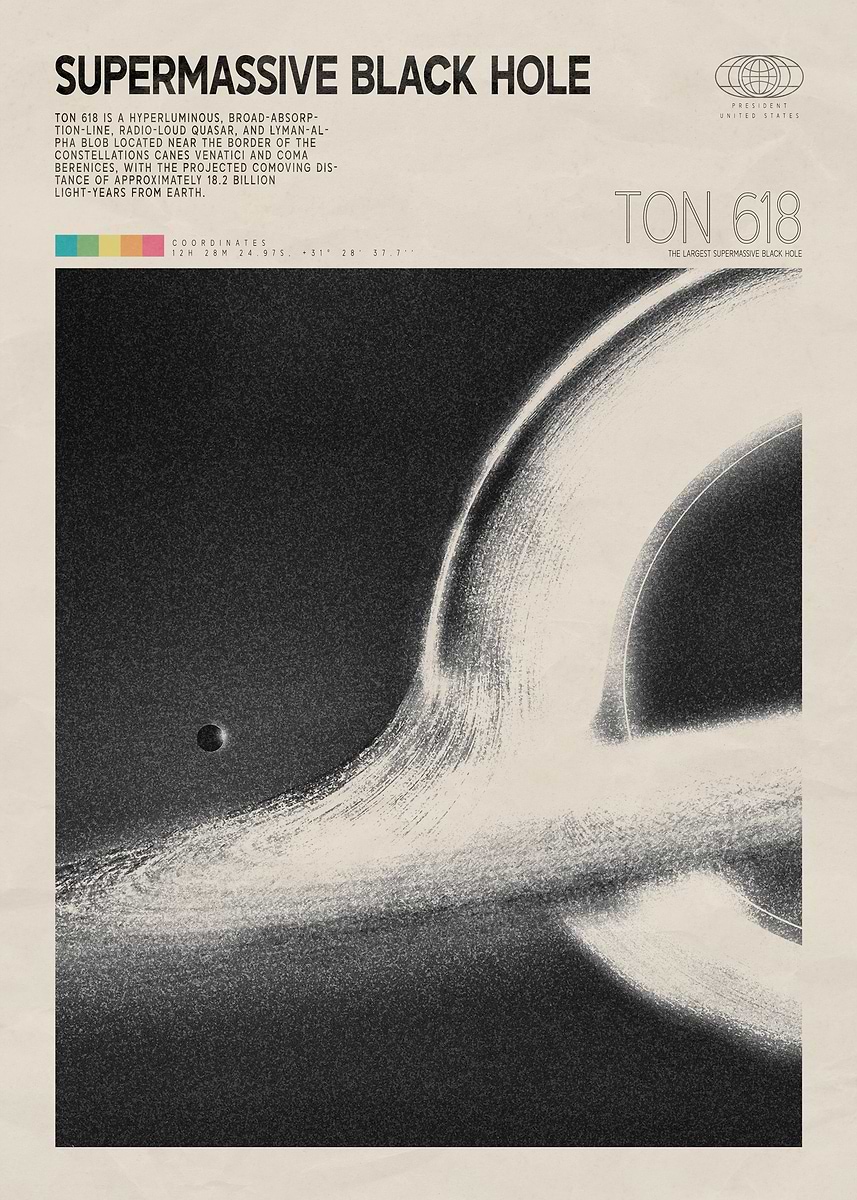 'Supermassive Black Hole Ton 618 Poster' Poster, picture, metal print ...