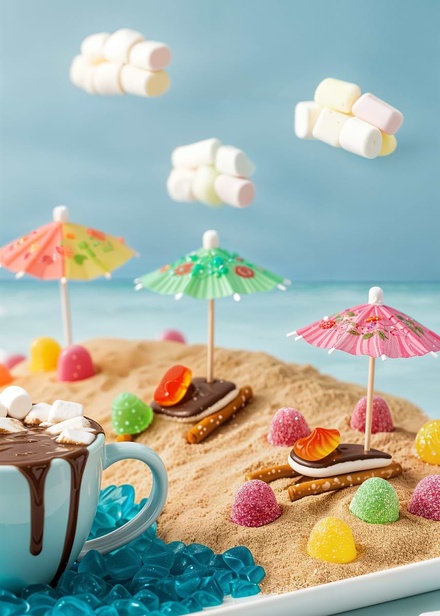 'Candy Beach Scene' Poster, picture, metal print, paint by capricious ...
