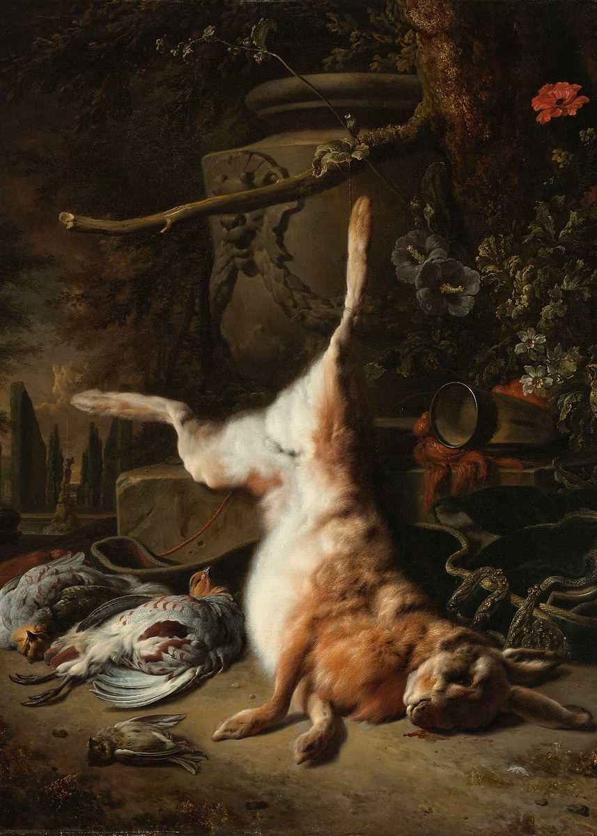 'Still Life with Hare and Birds' Poster, picture, metal print, paint by ...