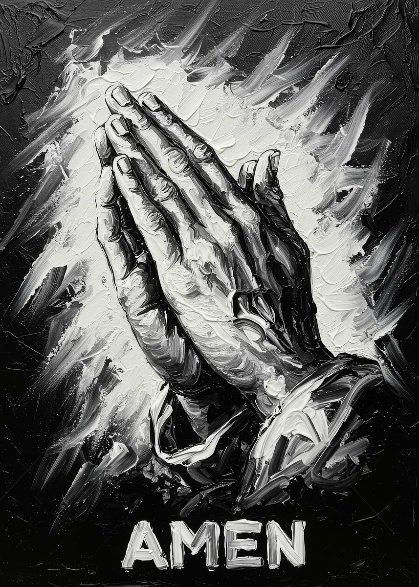 'Praying Hands Painting' Poster, picture, metal print, paint by BRE ...