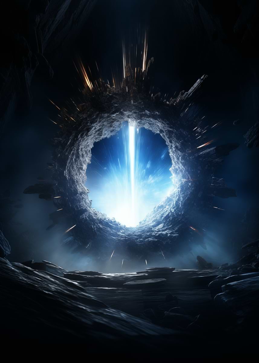 'Cosmic Rift' Poster, picture, metal print, paint by Dimy | Displate