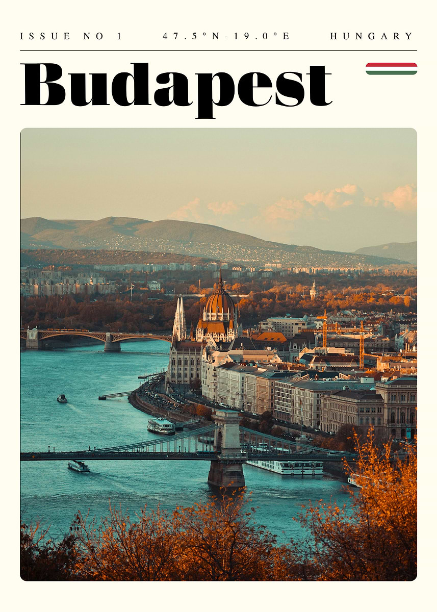 'Budapest Hungary Travel Art Poster' Poster, picture, metal print ...