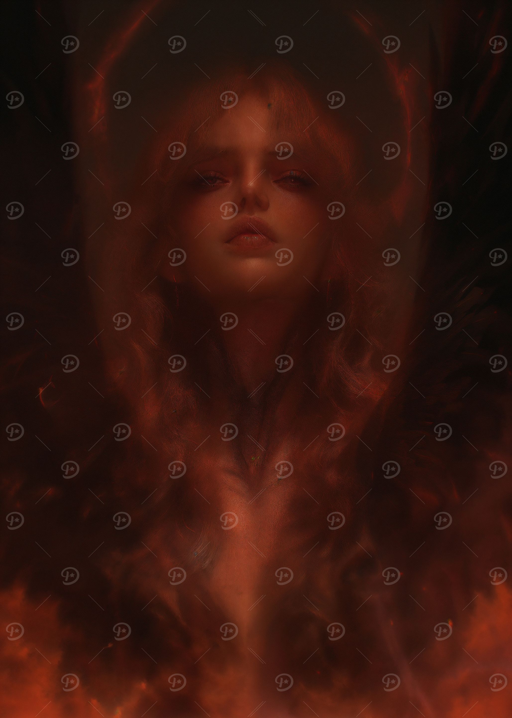 'Angel in Flames' Poster, picture, metal print, paint by DanteZeera ...