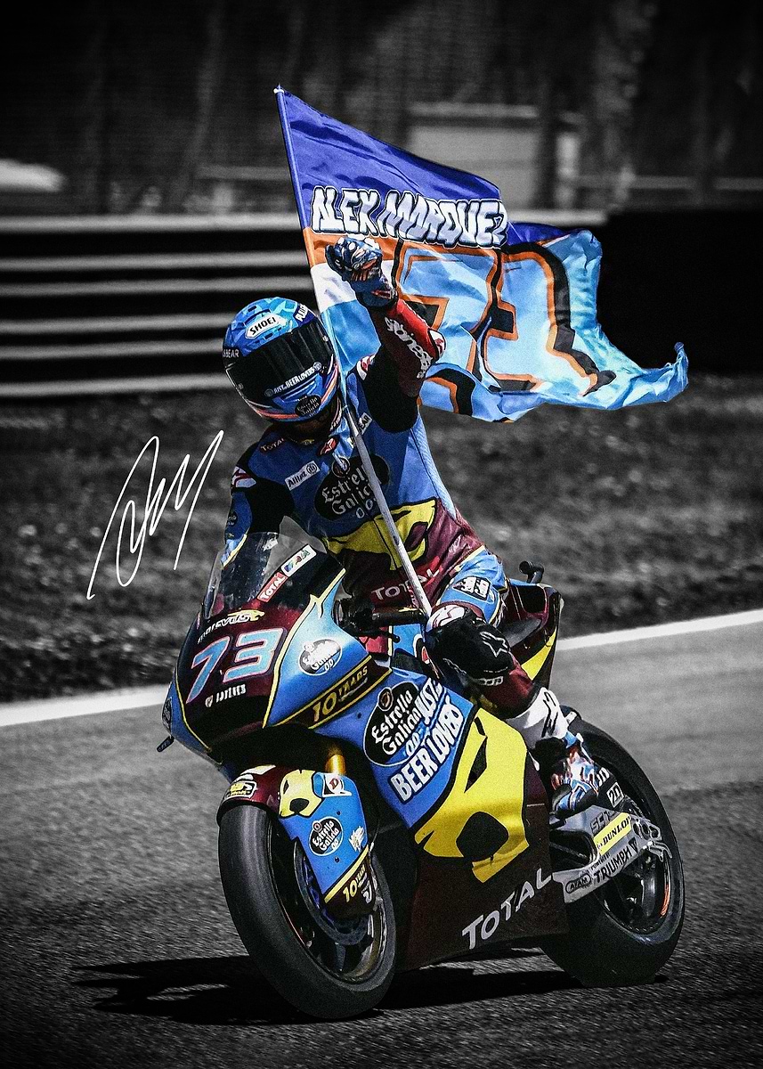 'Alex Marquez MotoGP Racer Victory' Poster, picture, metal print, paint ...