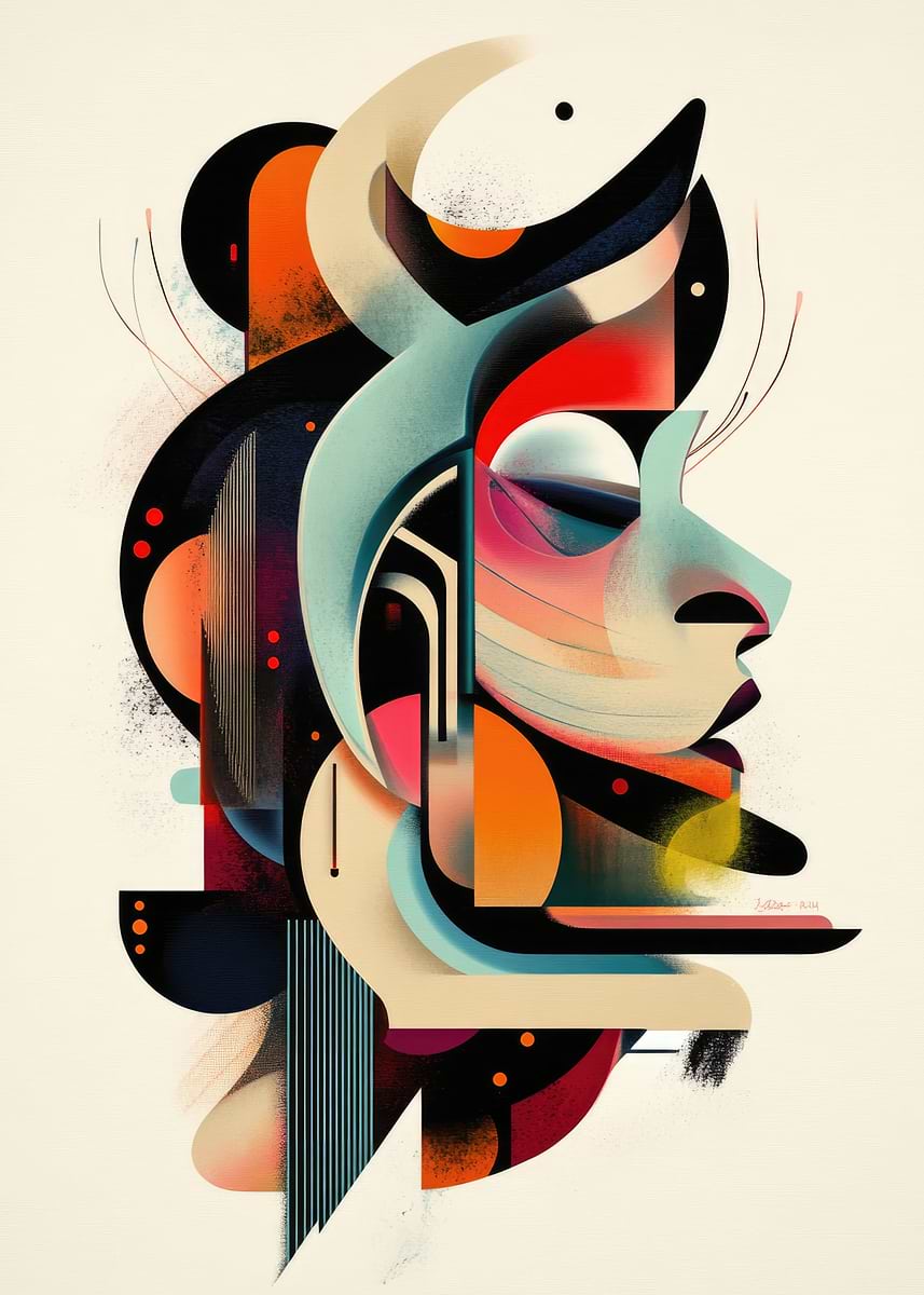 'Abstract Portrait in Color' Poster, picture, metal print, paint by ...