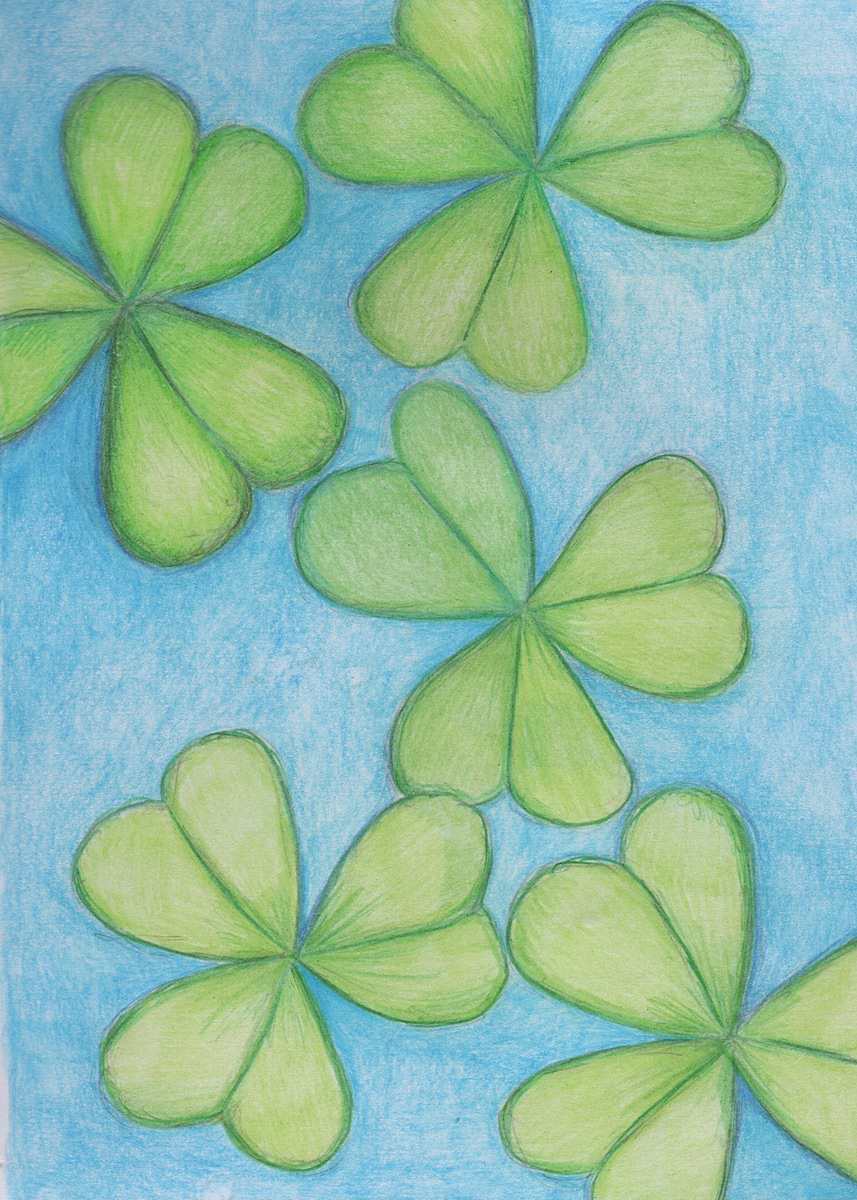'3 leaf Clover Drawing' Poster, picture, metal print, paint by Art_by ...