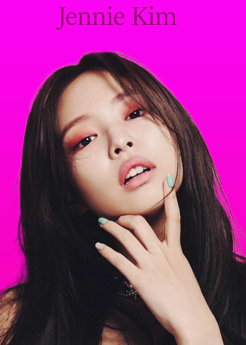 'Jennie Kim Blackpink Portrait' Poster, picture, metal print, paint by ...