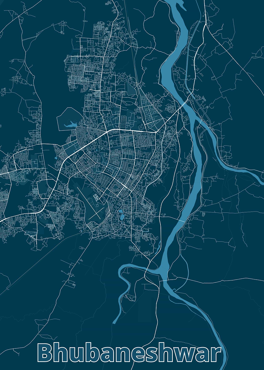 'Bhubaneswar City Map' Poster, picture, metal print, paint by Sam Kal ...