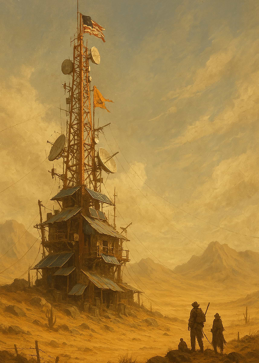 'Desert Radio Tower' Poster, picture, metal print, paint by ...