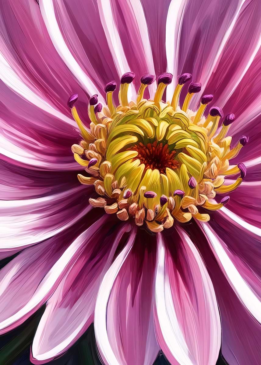 'Pink Flower Painting' Poster, picture, metal print, paint by Diz Plate ...