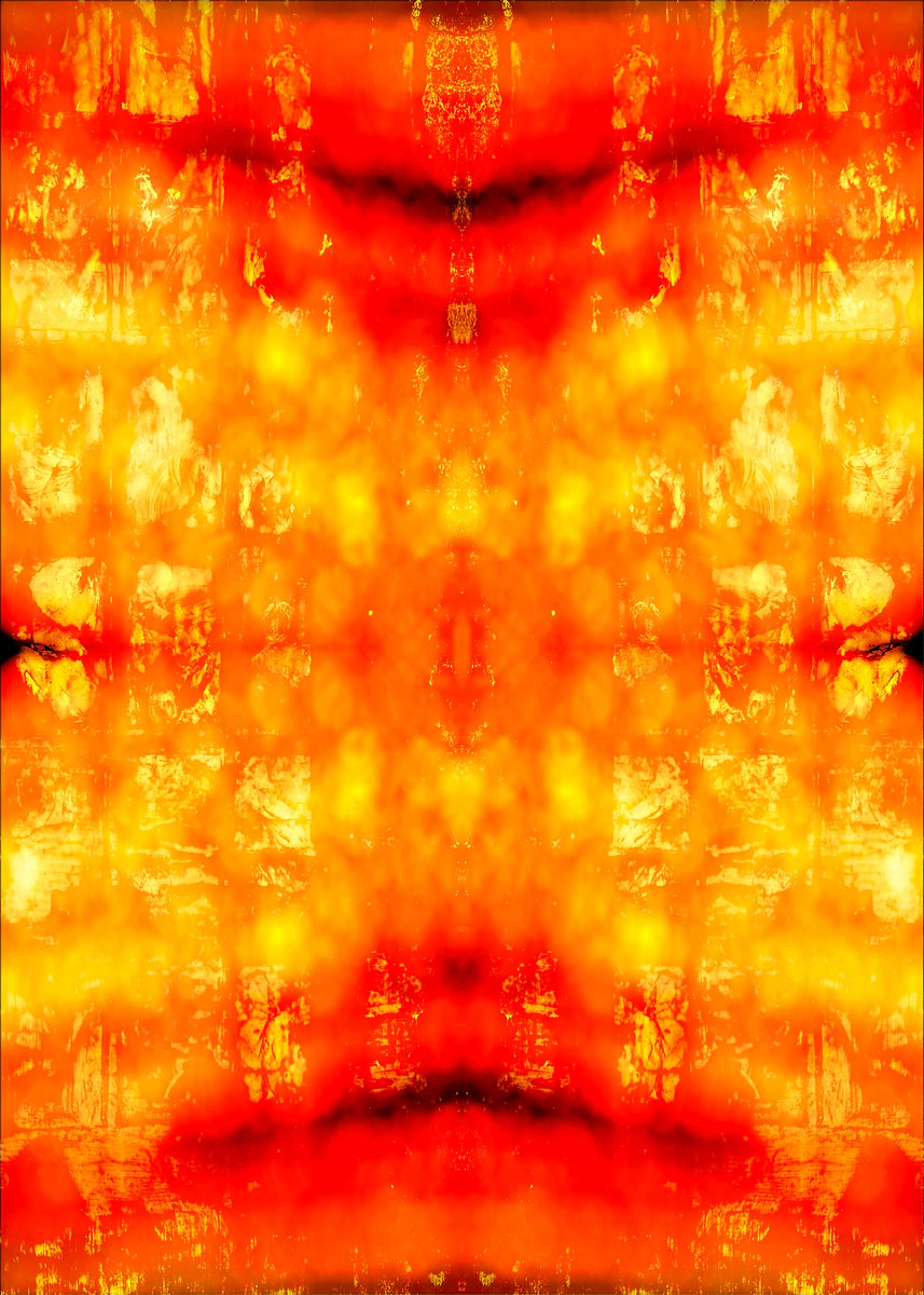 'Abstract Fire and Gold' Poster, picture, metal print, paint by Andrew ...