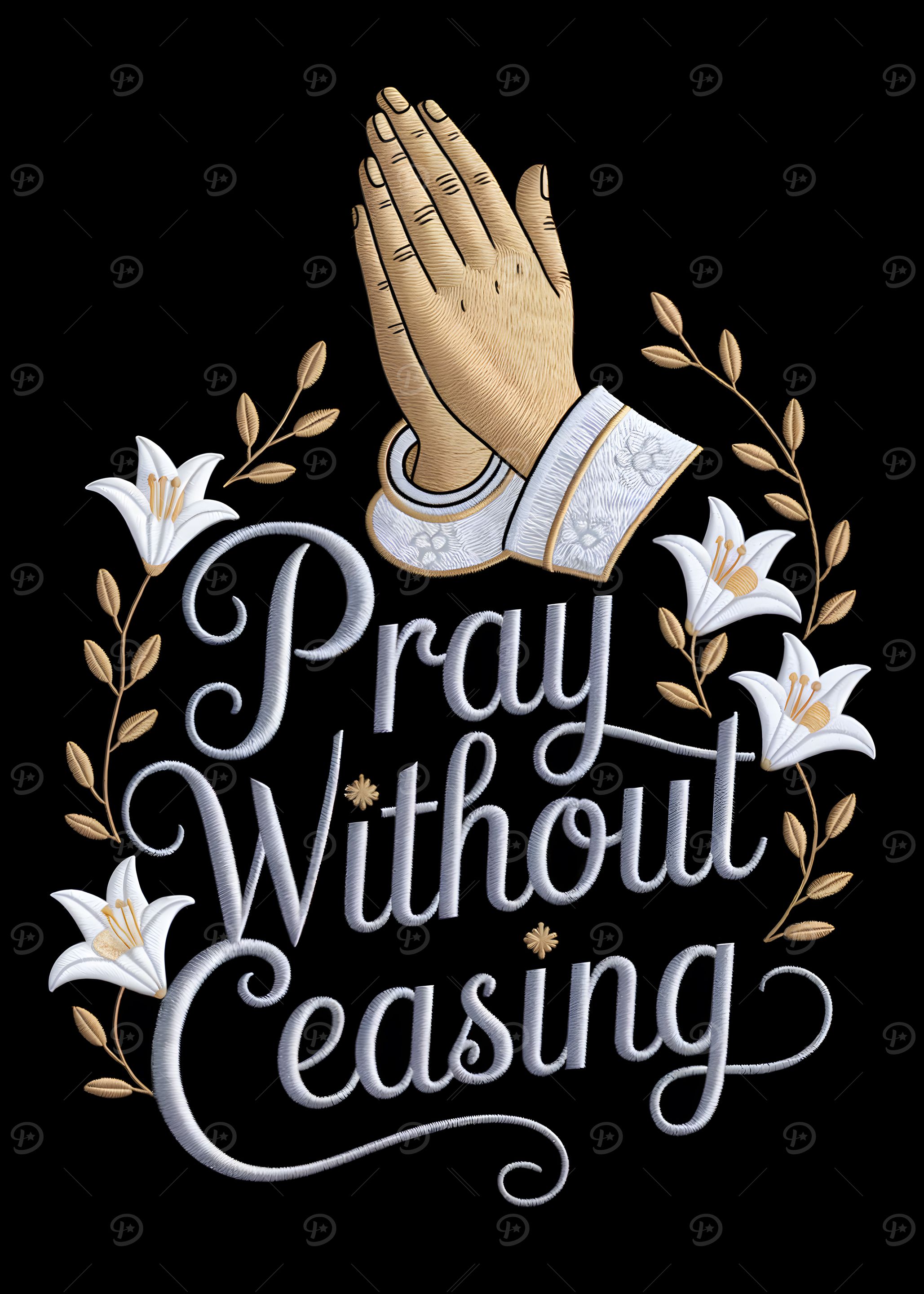 'Pray Without Ceasing Embroidery' Poster, picture, metal print, paint ...