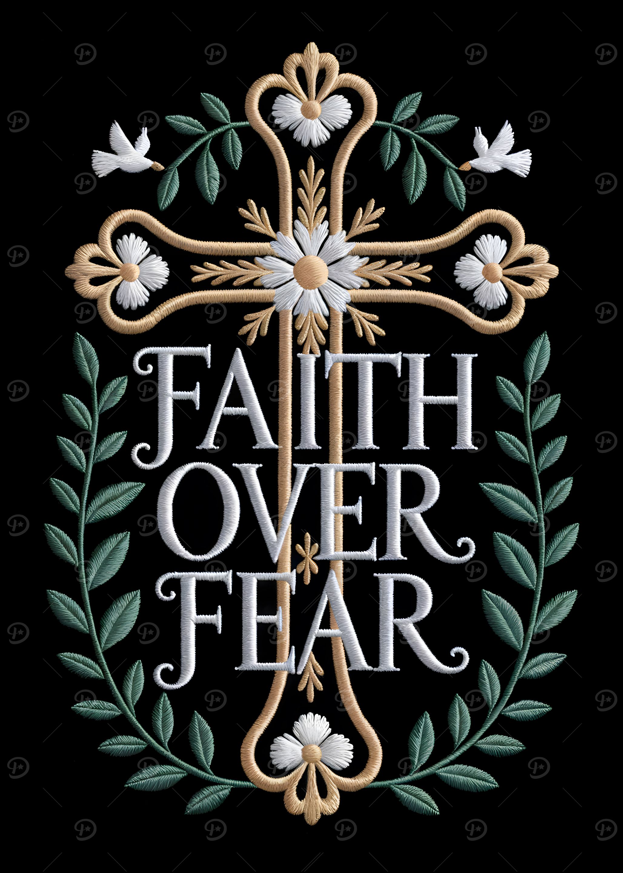'Faith Over Fear Cross' Poster, picture, metal print, paint by NAMA ...