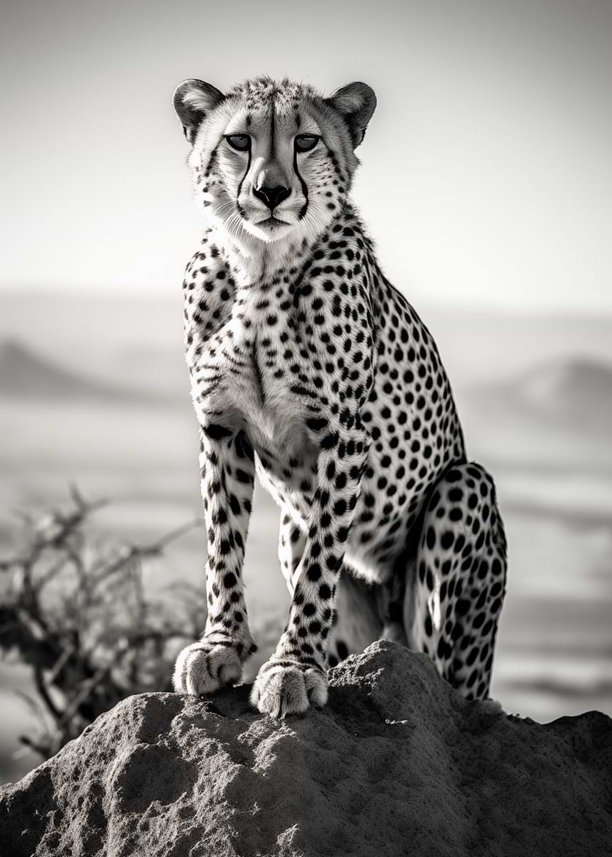 'Cheetah Portrait' Poster, picture, metal print, paint by B Cubed ...
