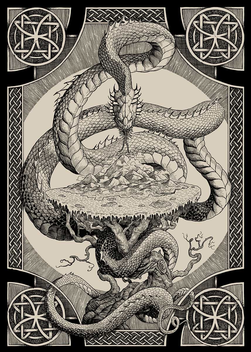 'Jormungandr' Poster, picture, metal print, paint by DK13 DESIGN | Displate