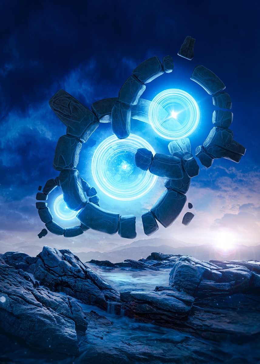 'Stone Portal' Poster, picture, metal print, paint by Shigure | Displate